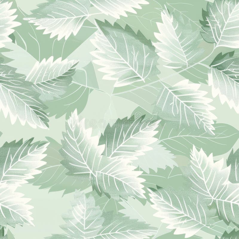 Elegant Mint Green Leaf Pattern for Tranquil Background Stock Image ...