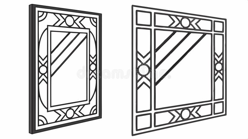 Elegant Mirror Frames, Decorative Interior Design Elements Vector ...