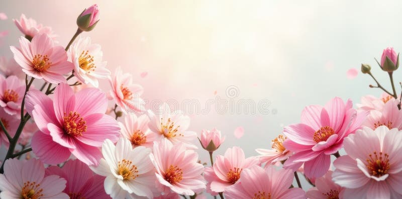 Elegant Mixed Flowers, Soft Light, Pure Backdrop , Roses, Summer Stock ...