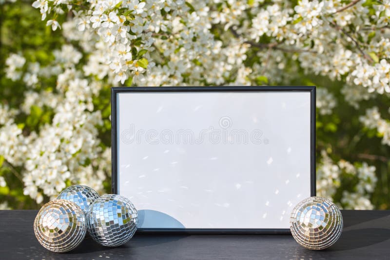 Elegant Mockup for Spring Holiday with Decorative Ornaments and Blank ...