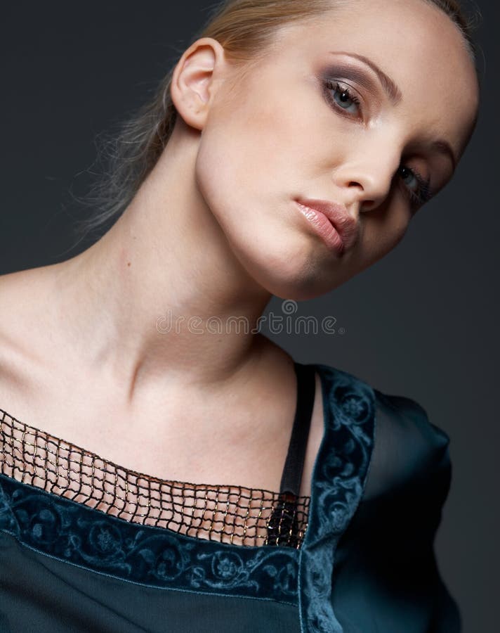 Elegant Model in Blue. stock image. Image of beautiful - 14050059