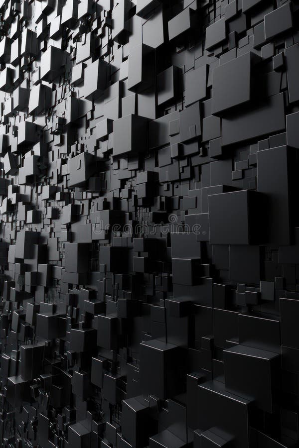 Elegant and Modern Abstract Geometric Overlay with Intricate Black Cube ...