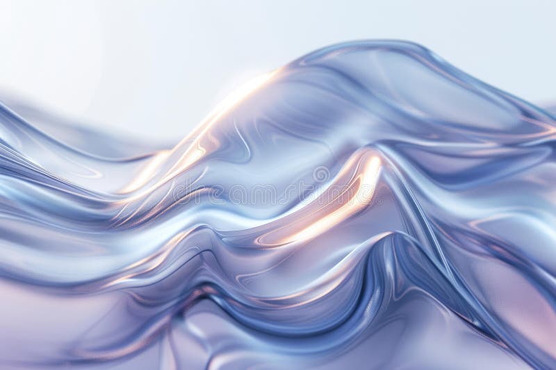 Elegant Wavy Silver Surface with Smooth Lines and a Luxurious ...