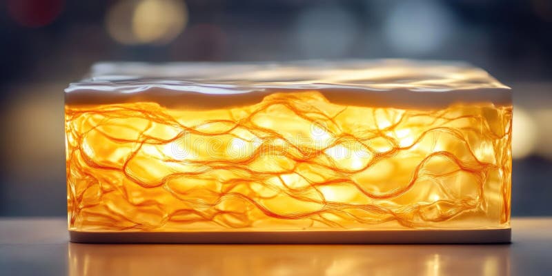 Elegant Modern Art Sculpture with Intricate Amber and Gold Light ...