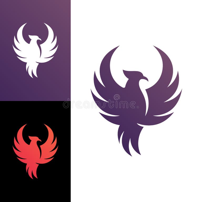 Modern Phoenix Vertical Flying Logo Stock Illustrations – 50 Modern ...