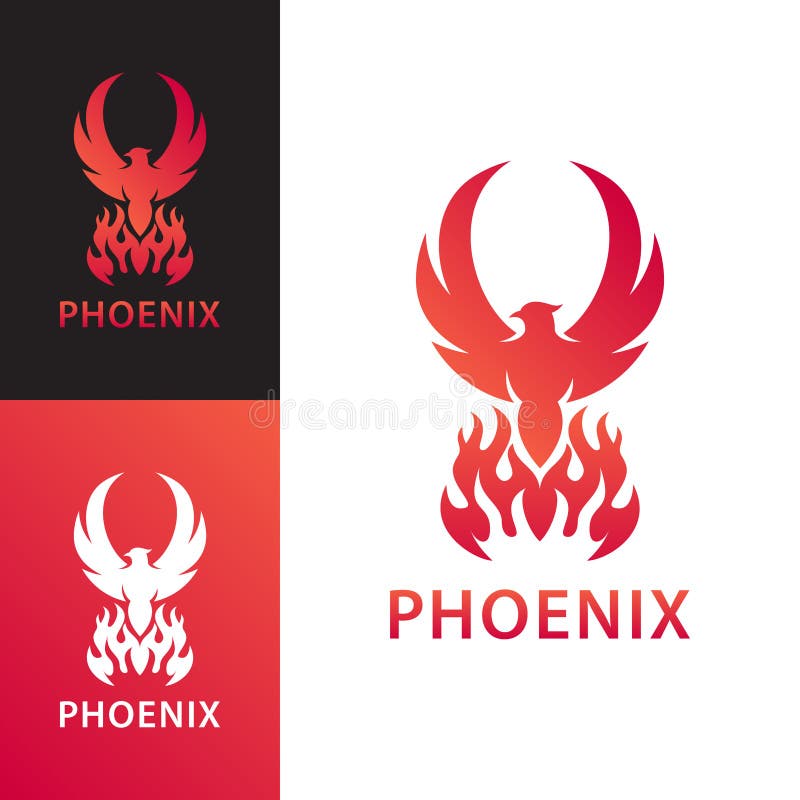 Modern Phoenix Vertical Flying Logo Stock Illustrations – 50 Modern ...