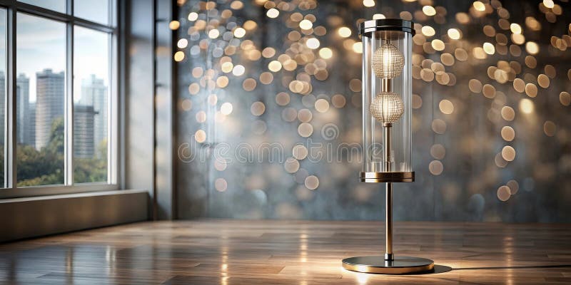 Elegant Modern Floor Lamp with Double Sphere Design in a Room with a ...