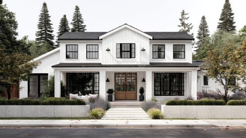 The Elegant Modern House with a Beautiful Front Yard and Inviting ...