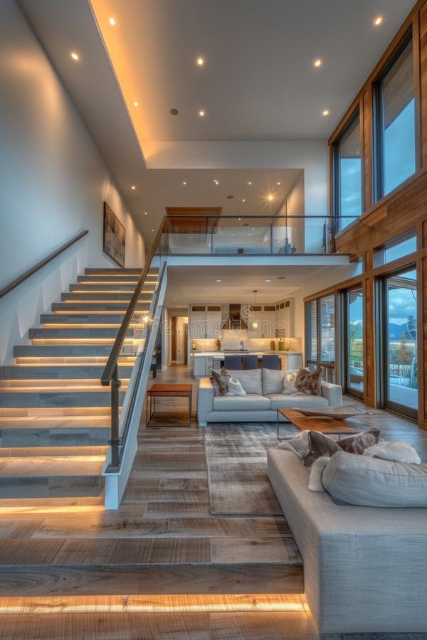 Elegant Modern House with Open Floor Plan and High-end Finishes. Stock ...