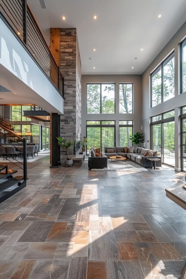 Elegant Modern House with Open Floor Plan and High-end Finishes. Stock ...