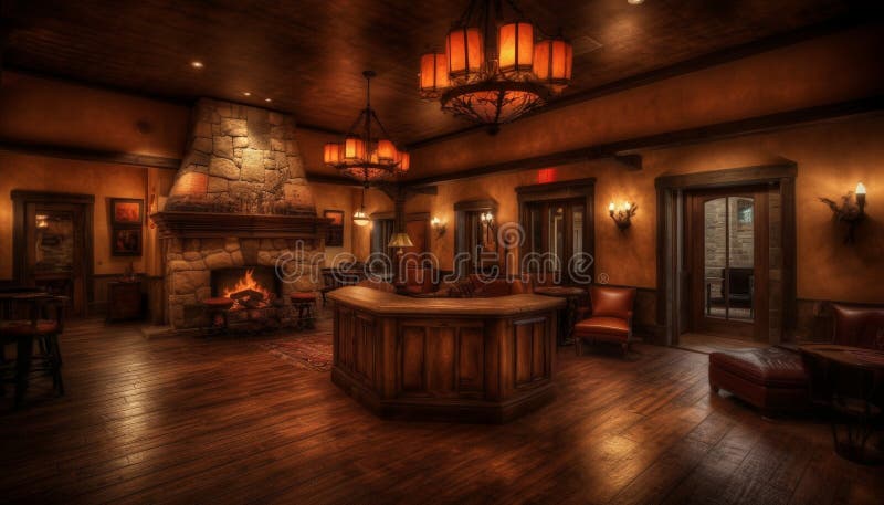 Elegant Modern Living Room with Rustic Brick Wall Generated by AI Stock ...