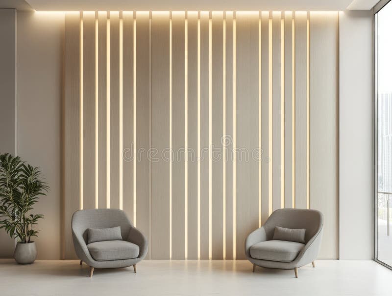 An Elegant Modern Minimalist Interior Featuring Contemporary Vertical ...