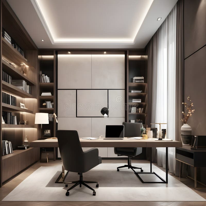 Elegant, Modern, Minimalistic Study Room Design Template for the ...