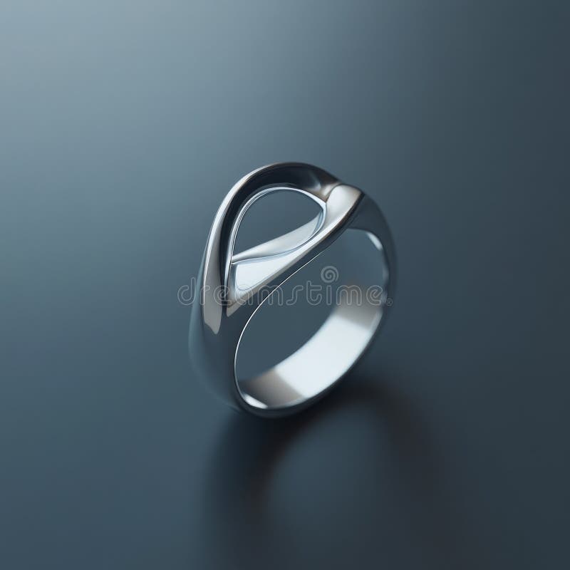 Elegant Modern Silver Ring with Minimalist Abstract Design on ...