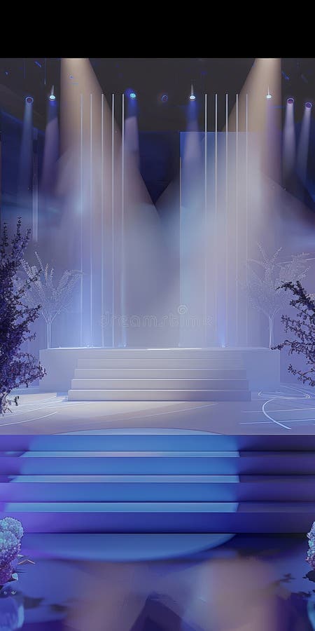 Elegant Modern Stage with Dramatic Lighting and Minimalist Design for ...