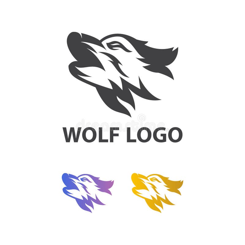 Elegant Modern Strong Wolf Howling with Variation Colors Logo Design ...