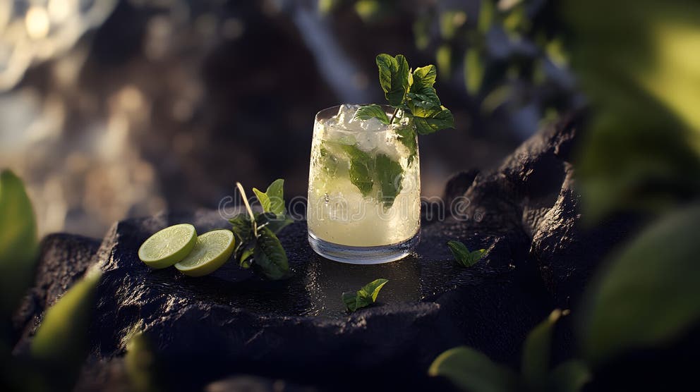 Elegant Mojito Cocktail Display Stock Illustration - Illustration of ...