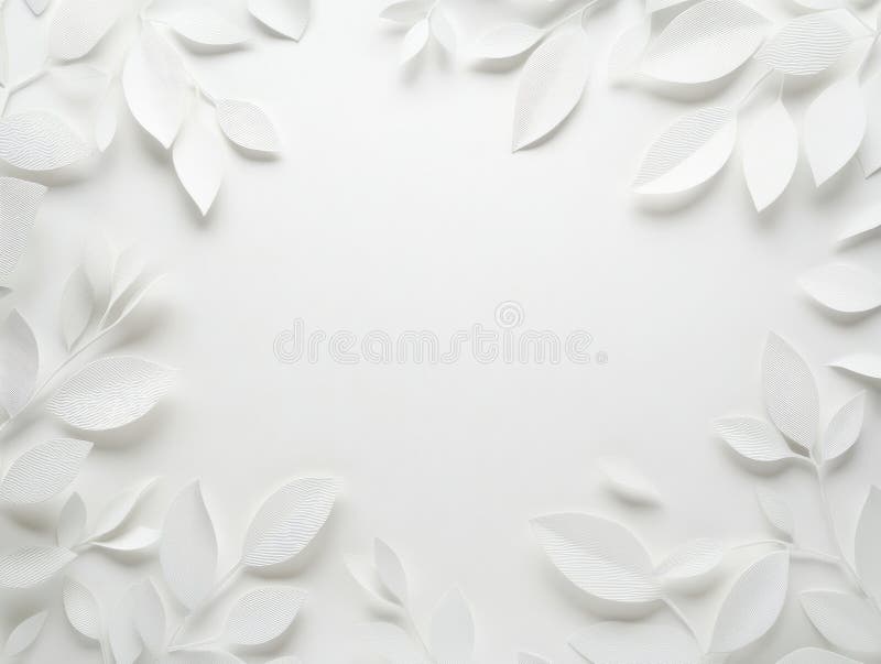 Elegant Monochromatic Leafy Background Design Stock Illustration ...