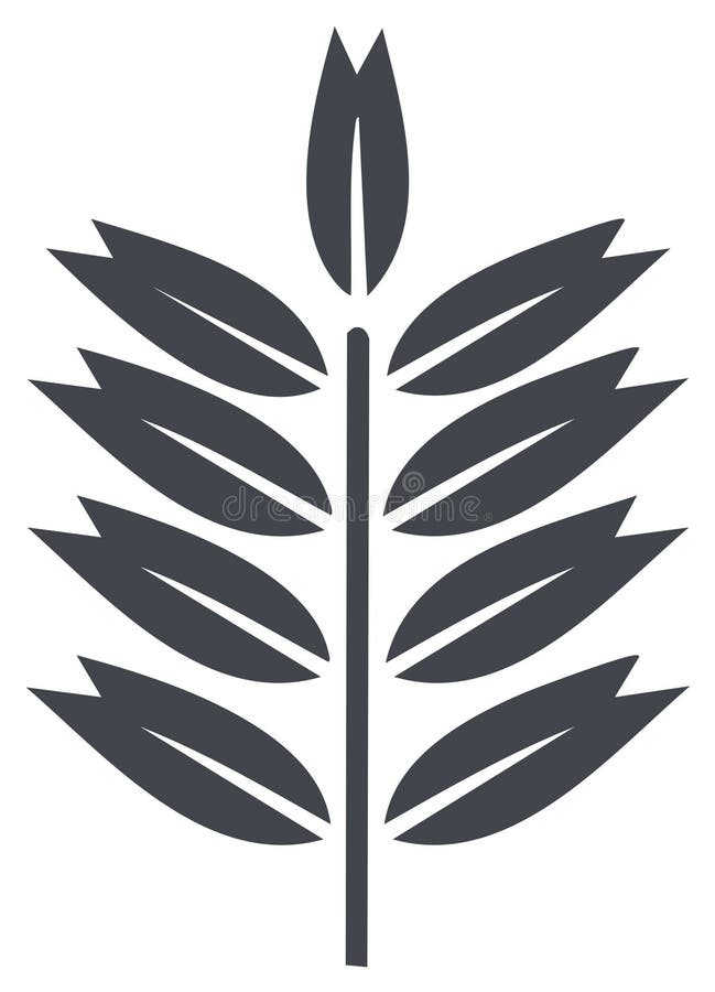 Elegant Monochromatic Stylized Wheat Grain Stalk Icon Vector ...