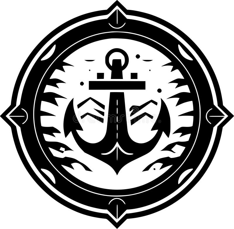 Nautical - Minimalist and Flat Logo - Vector Illustration Stock ...