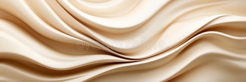 Elegant Monochromatic Wave Texture in 3D Style, Soft Beige Cream Color ...