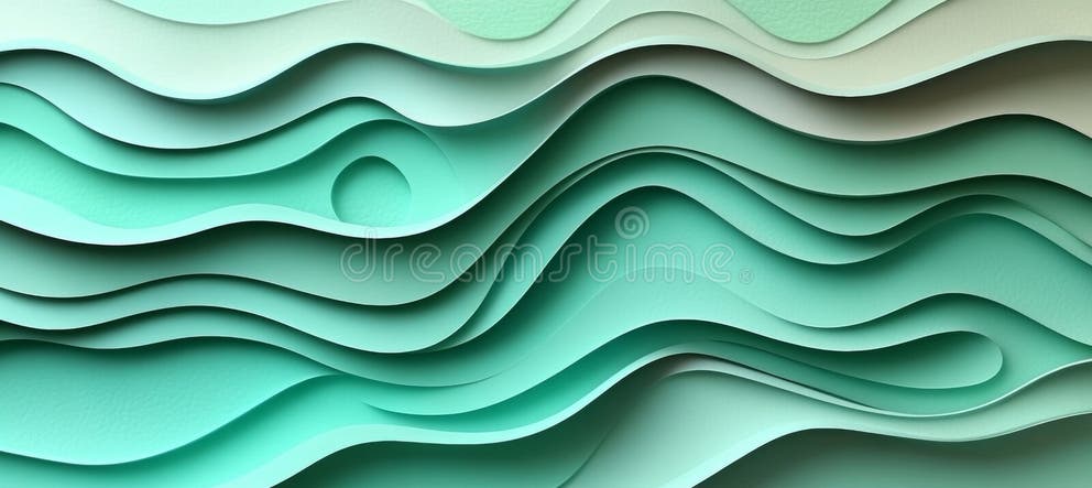 Elegant Monochrome Pale Mint Green Seamless Wave Pattern with Textured ...
