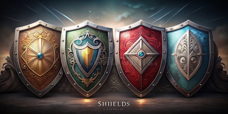 Elegant Monochrome Shield Set Download Premium Heraldic Emblems Stock ...