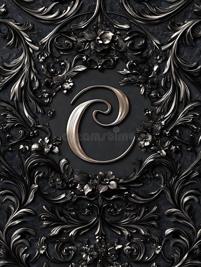 Elegant Monogram Design with Intricate Floral Patterns and Customized ...