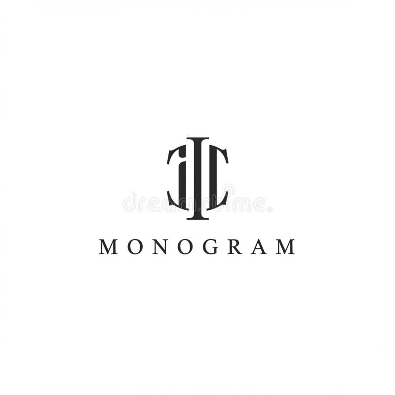 An Elegant Monogram Featuring the Intertwined Letters "I" and "C" in a ...