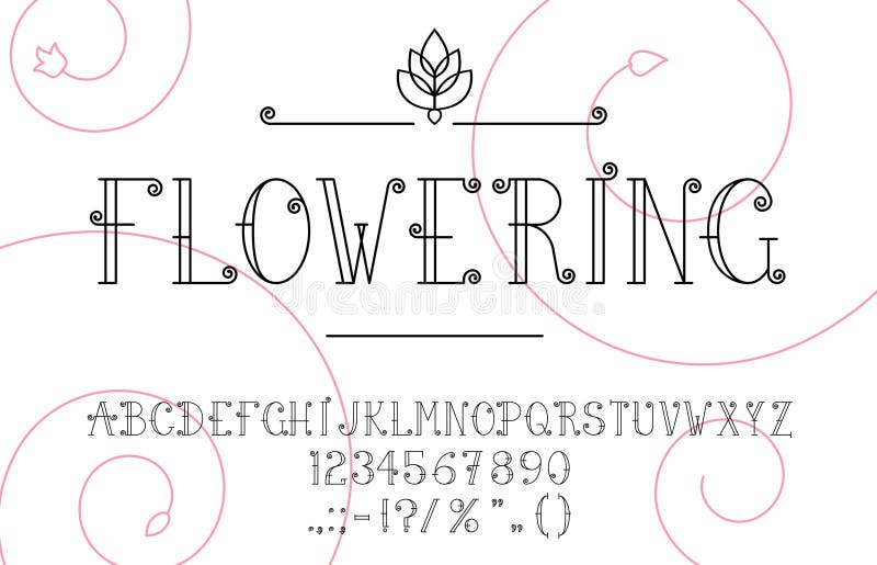 Elegant Monogram Font, Romantic Type or Typeface Stock Vector ...