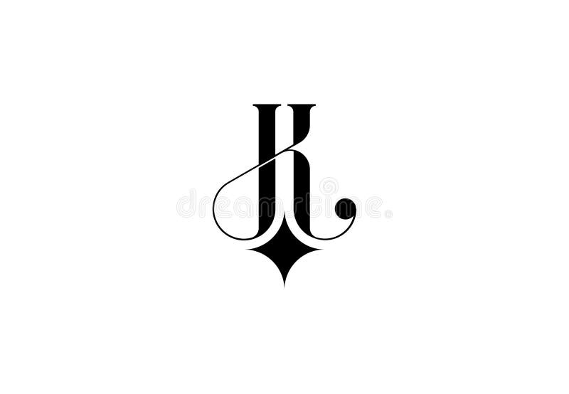 Elegant Monogram JK Logo Design Stock Illustration - Illustration of ...