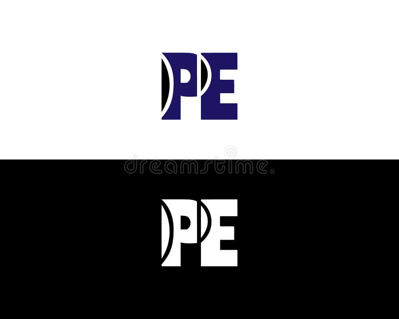 Elegant Monogram PE Logo Design Stock Vector - Illustration of vector ...