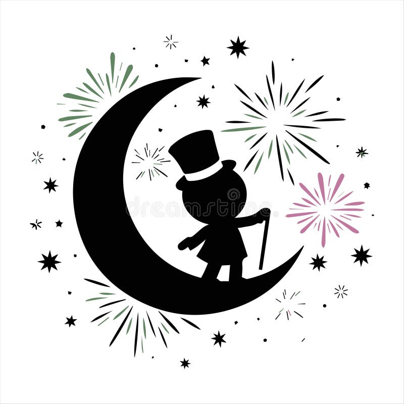 Elegant Moon Night Vector Isolated Graphic Design Template Stock Vector ...