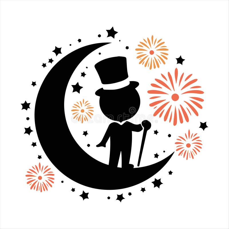 Elegant Moon Night Vector Isolated Graphic Design Template Stock Vector ...