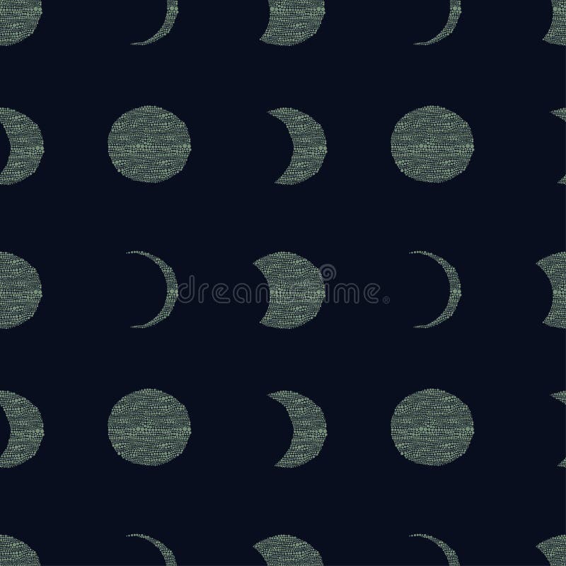 Elegant Moon Phase Pattern. Lunar and Solar Eclipse Stock Vector - Illustration of circle, night ...