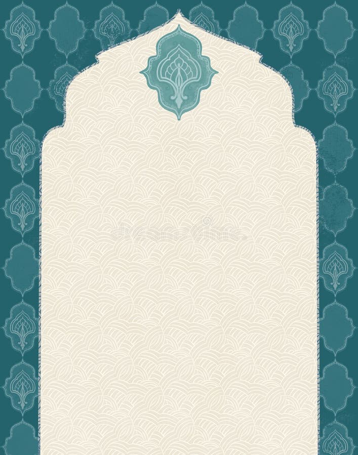 Elegant Moroccan Wedding Invitation with Blue Geometric Tile Pattern on ...