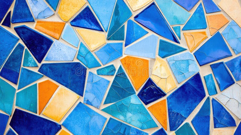 Elegant Mosaic Pattern Featuring Various Shapes and Colors Creating a ...