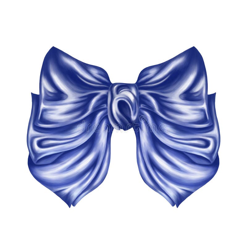 Elegant Multi-layered Bow Made of Blue Satin Fabric. Digital ...