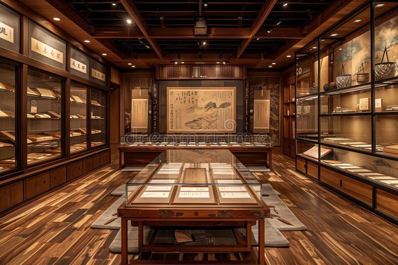 An Elegant Museum Interior Featuring a WellCurated Display of ...