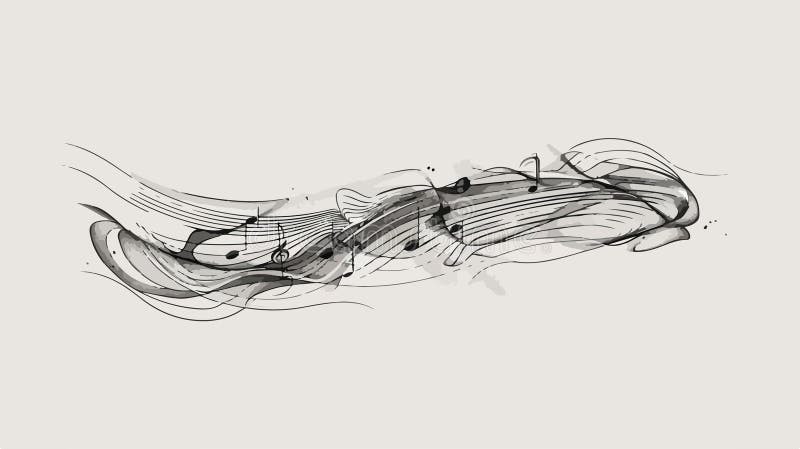 Elegant Musical Note Line Art Illustration for Creative Projects Stock ...