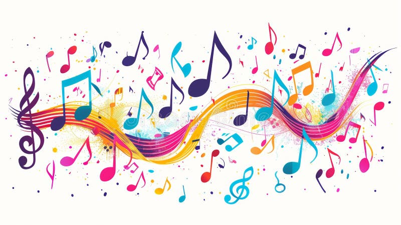 Elegant Musical Notes Design on Clean White Background, Minimalistic ...