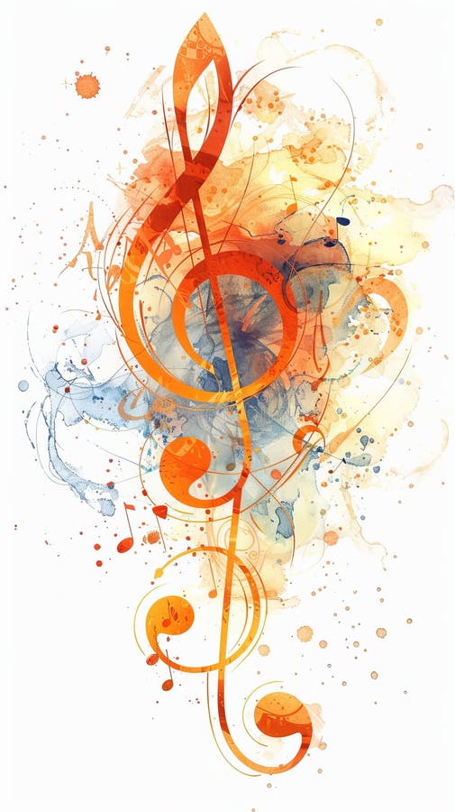 Elegant Musical Notes Illustration with Bright and Light Design ...