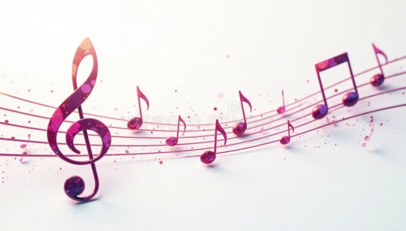 Elegant Musical Notes Melody on Pristine White Background, Art, Design ...