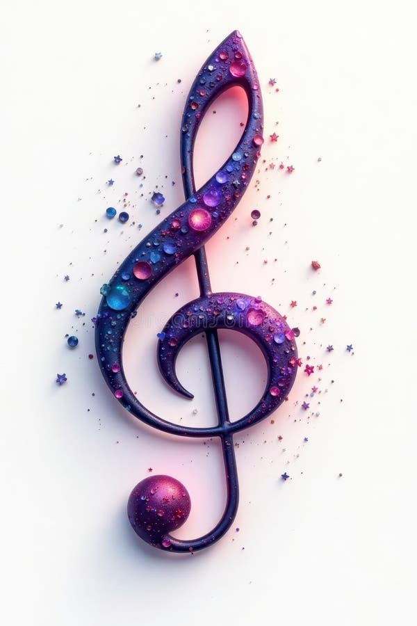 Elegant Musical Notes Melody, White Background, Composition, Beautiful ...