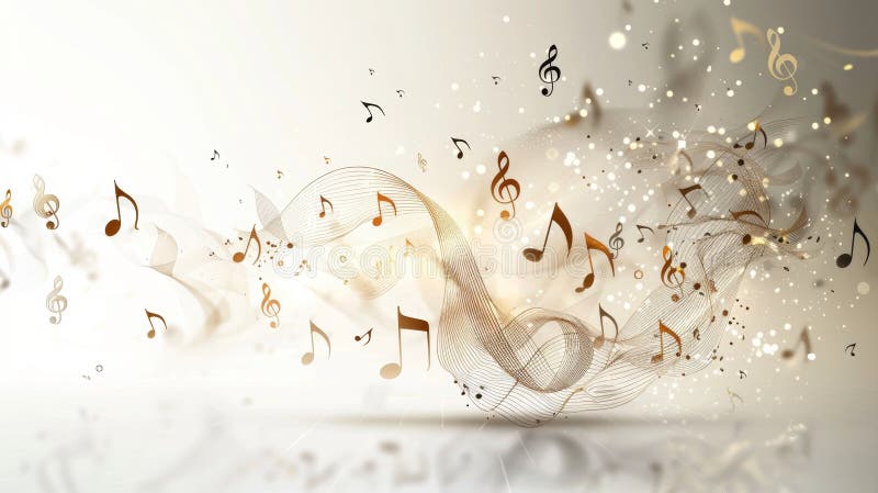 Elegant Musical Notes Minimalistic Design Isolated on White Background ...