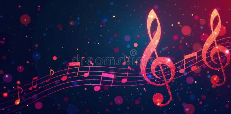 Elegant Musical Notes Staff Backdrop, Repeating Vector Design ...