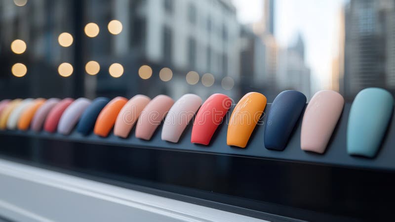 Elegant Nail Polish Display in High-End Storefront Window with Stylish ...