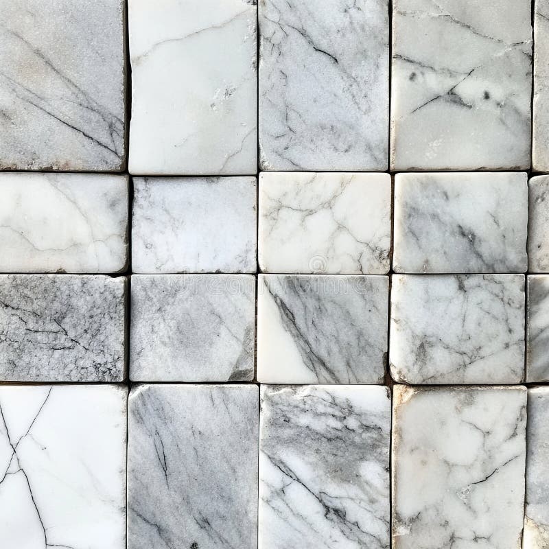 Elegant Natural Gray and White Marble Tile Pattern Displaying Unique ...