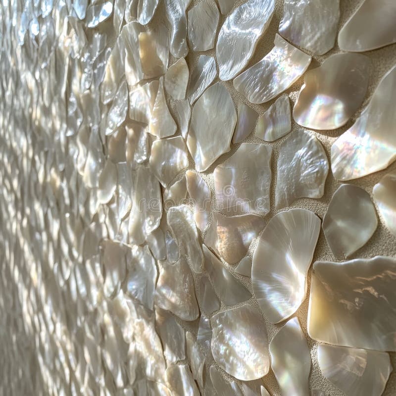 Elegant Natural Shell Wall Covering in a Modern Interior Design Setting ...