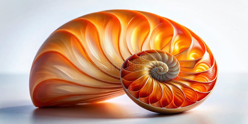 Elegant Nautical Seashell a Minimalist Study of a Nautilus Shell on a ...